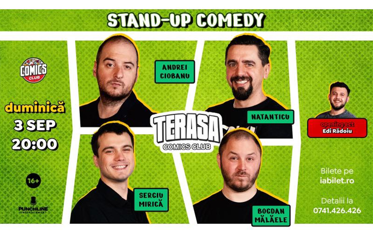 Stand-up comedy cu Andrei Ciobanu, Bogdan Mălăele, Mirică & Natanticu ...