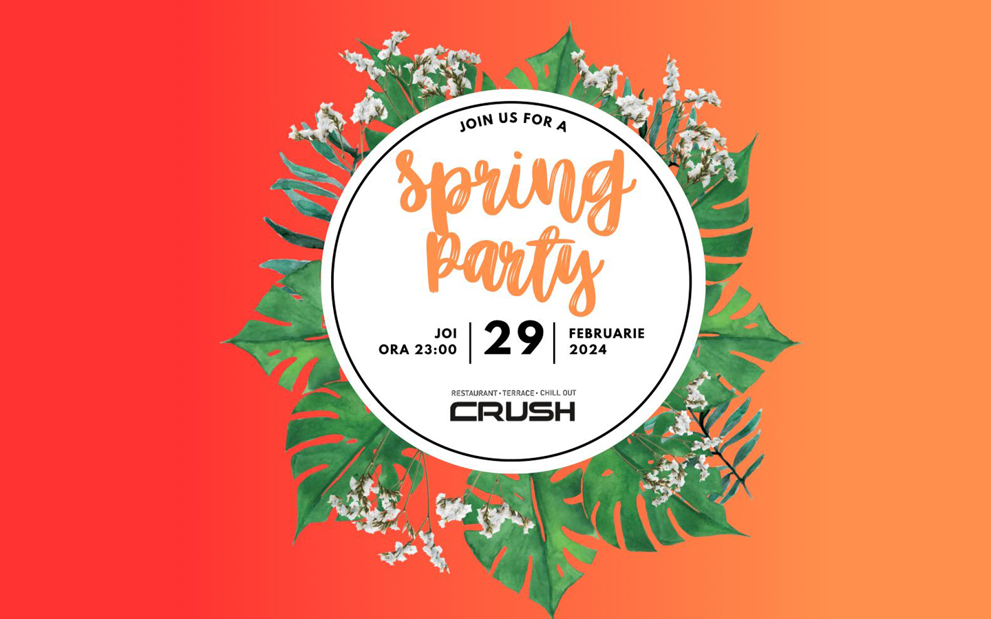 Spring Party @ CRUSH Restaurant & Lounge • Zile și Nopți