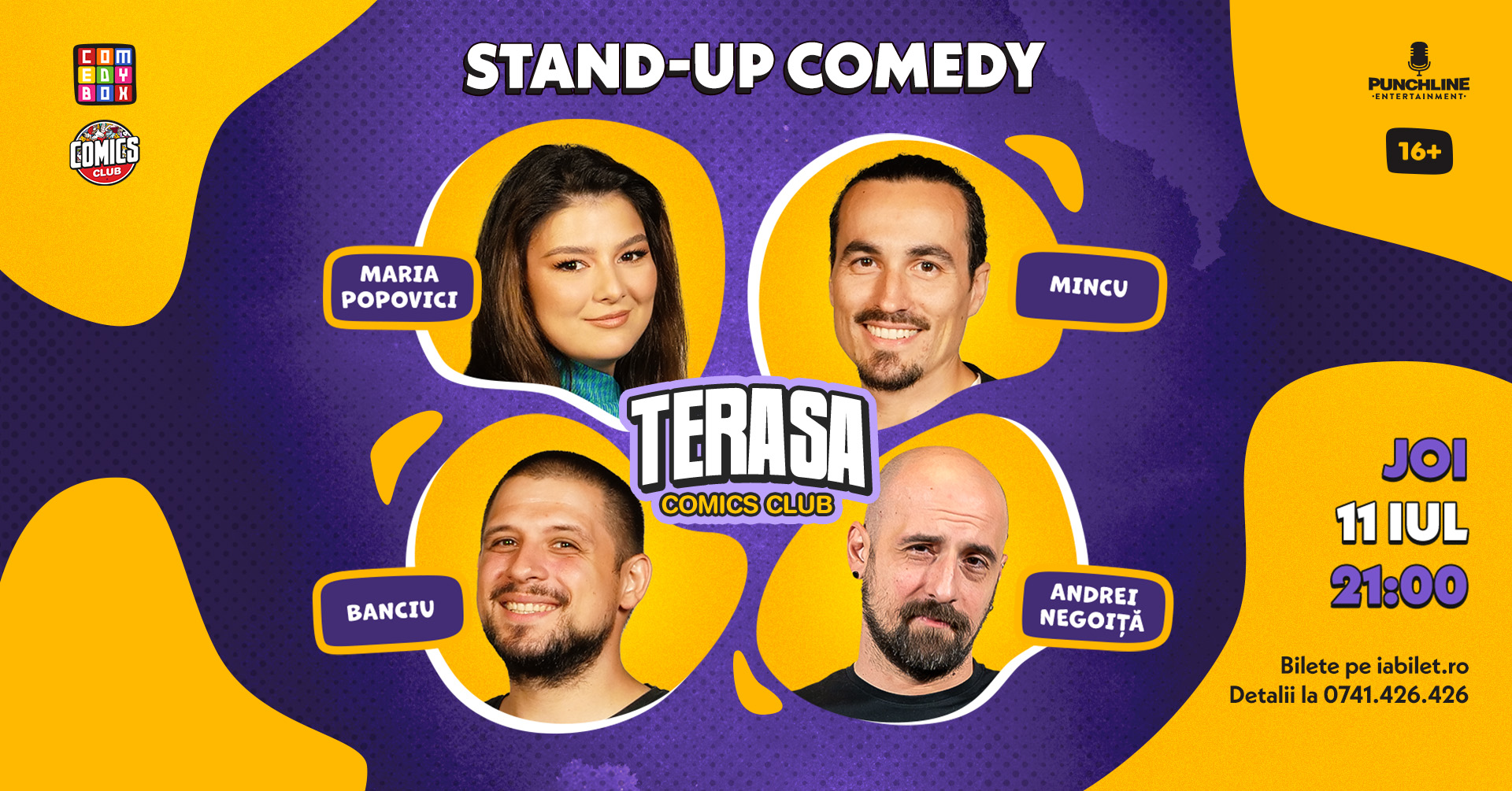 Stand-up Comedy cu Maria, Mincu, Banciu & Andrei Negoiță @ Terasa ...