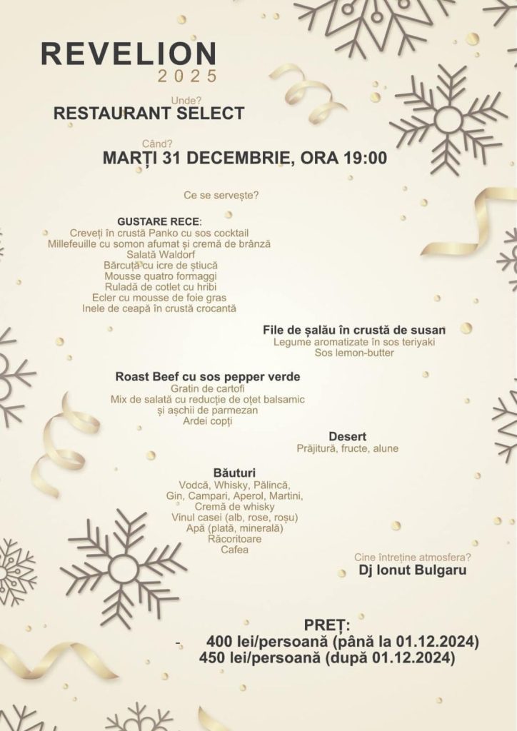 Revelion 2025 @ Restaurant Pescăresc Select Tulcea • Zile și Nopți