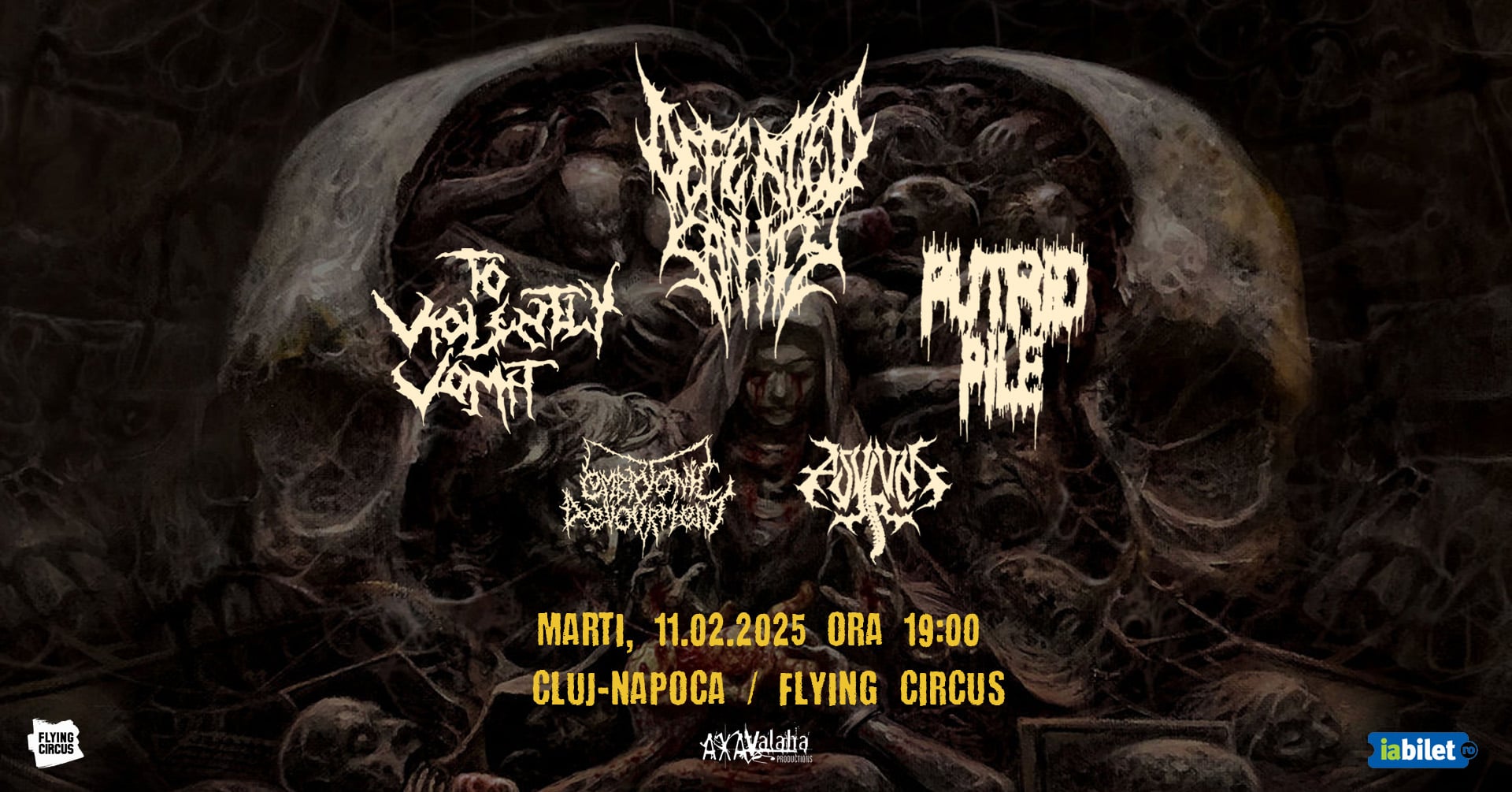 Defeated Sanity + To Violently Vomit + Putrid Pile @ Flying Circus ...
