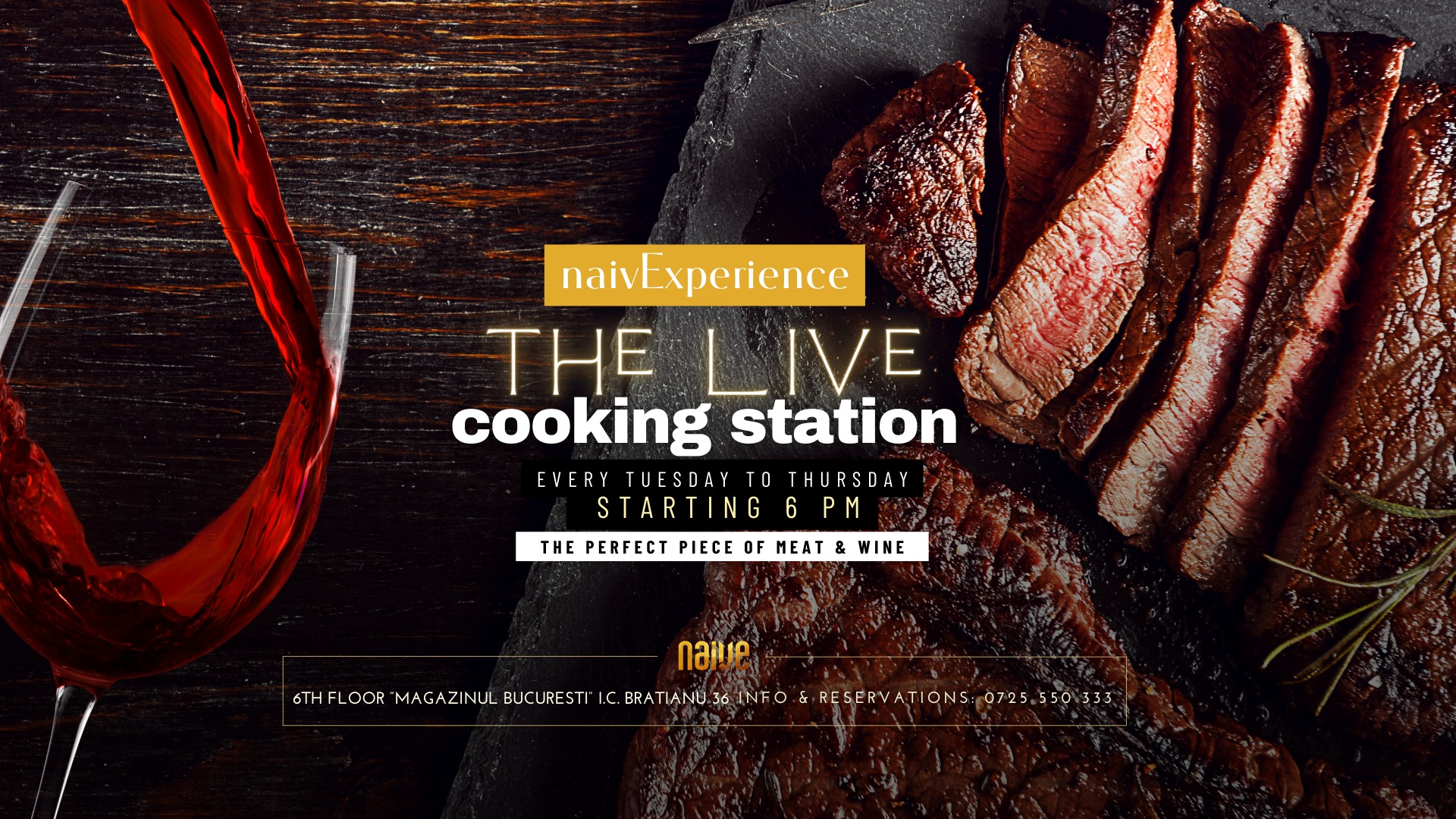 Live Cooking Station | Meat Experience @ naive • Zile și Nopți
