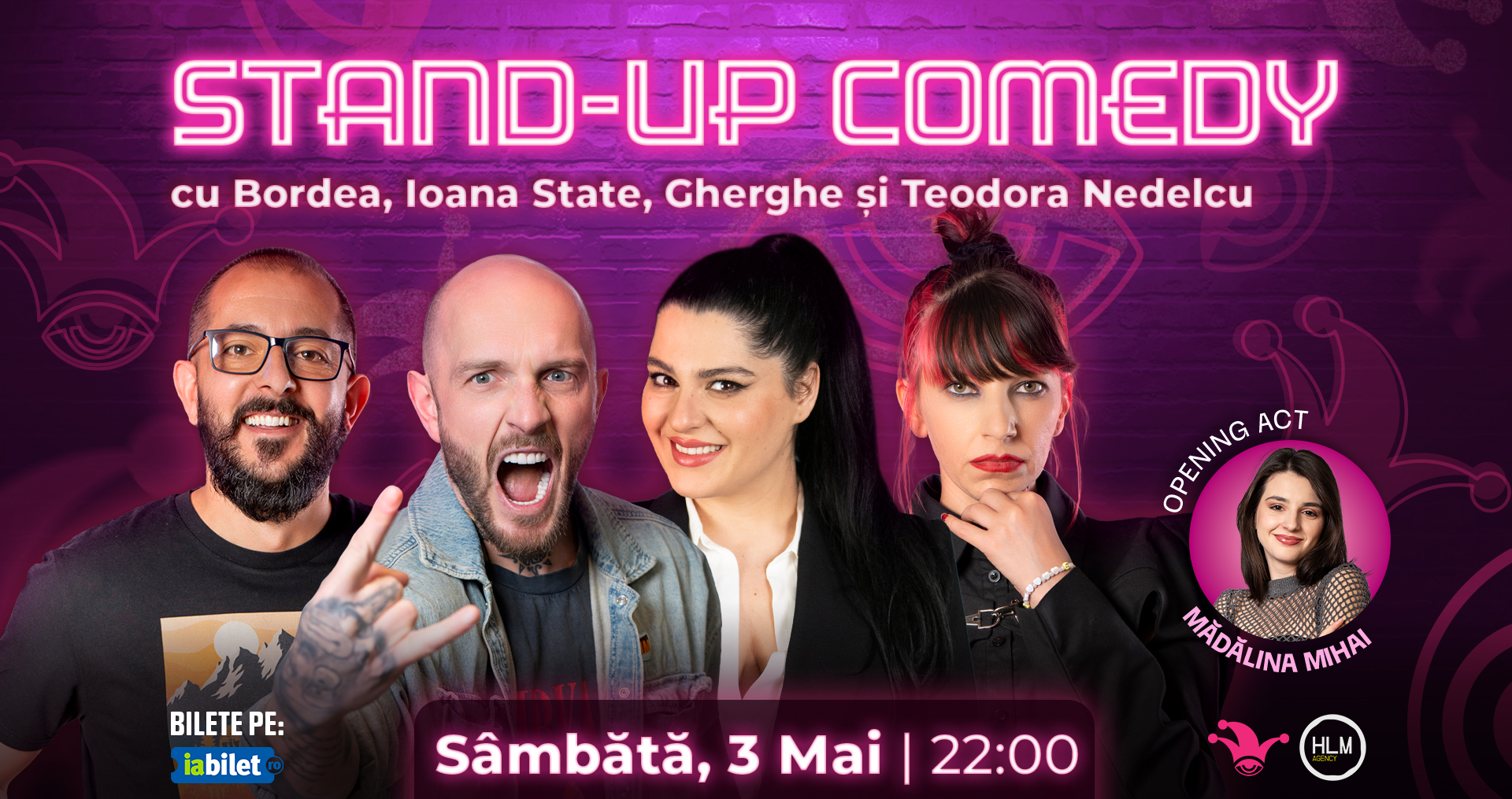 Stand-up comedy cu Bordea, Ioana State, Gherghe și Teodora Nedelcu ...
