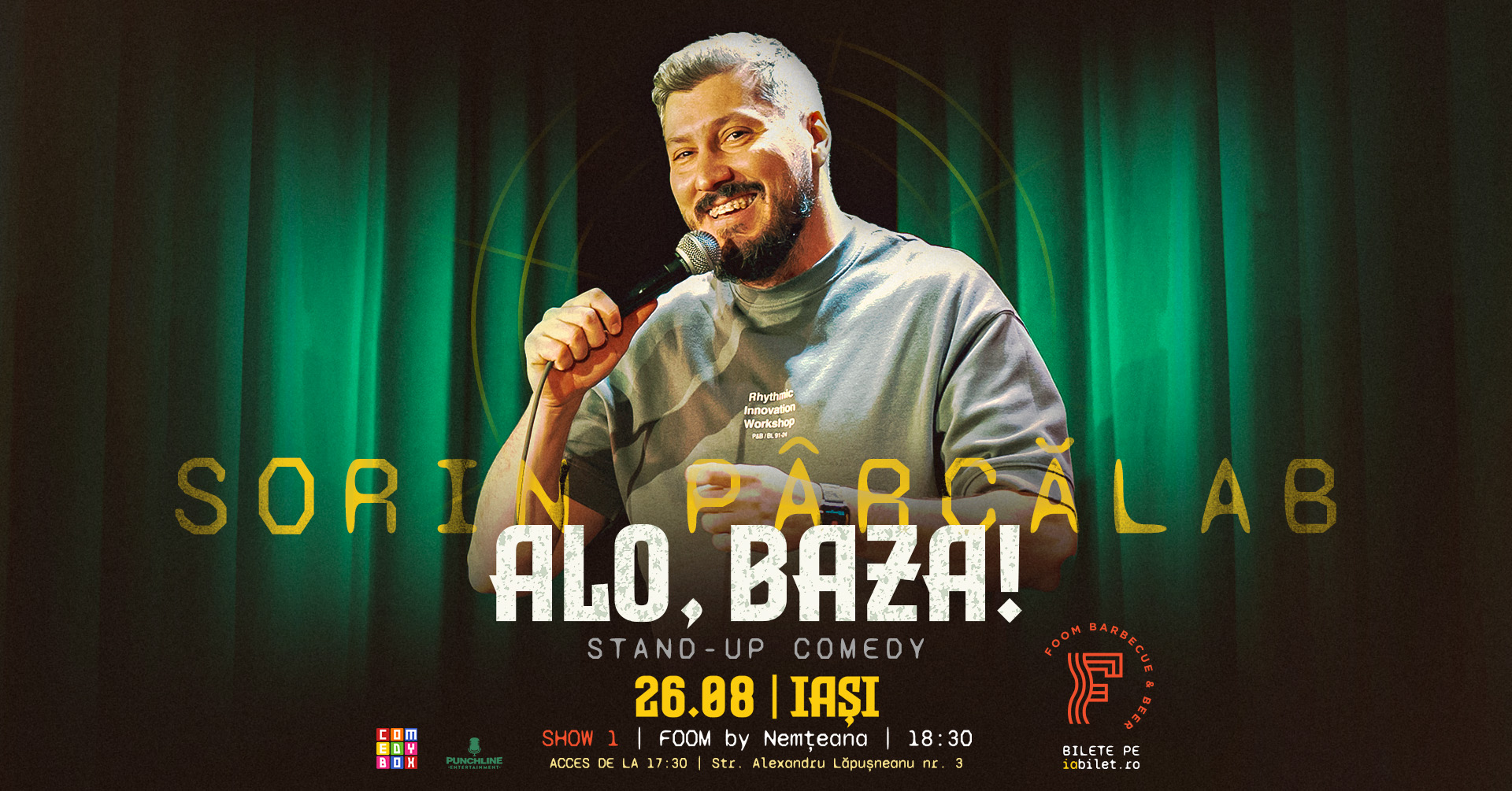 Stand-Up Comedy cu Sorin Pârcălab "Alo, baza!" @ Foom by Nemțeana ...