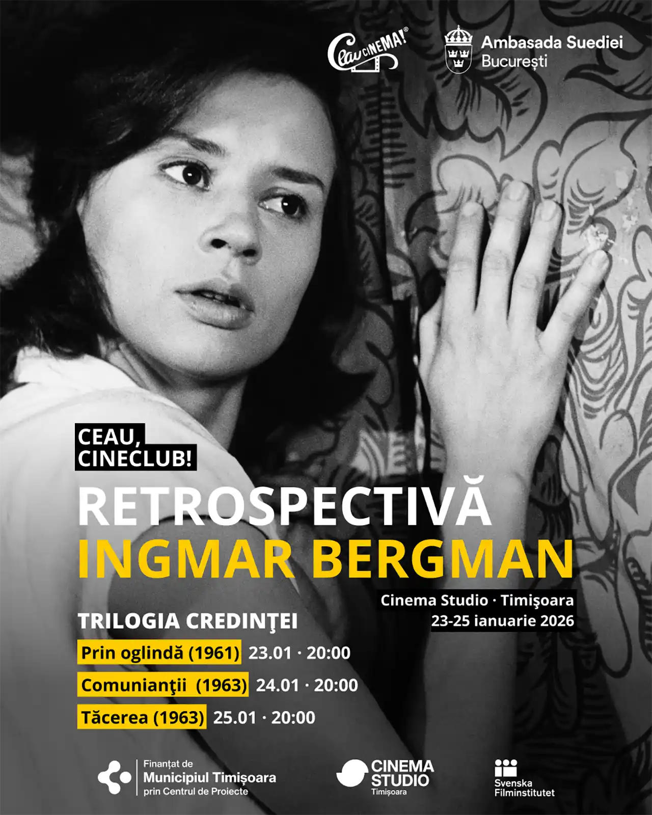 Filme de Ingmar Bergman, retrospectivă Ceau, Cineclub! 2026