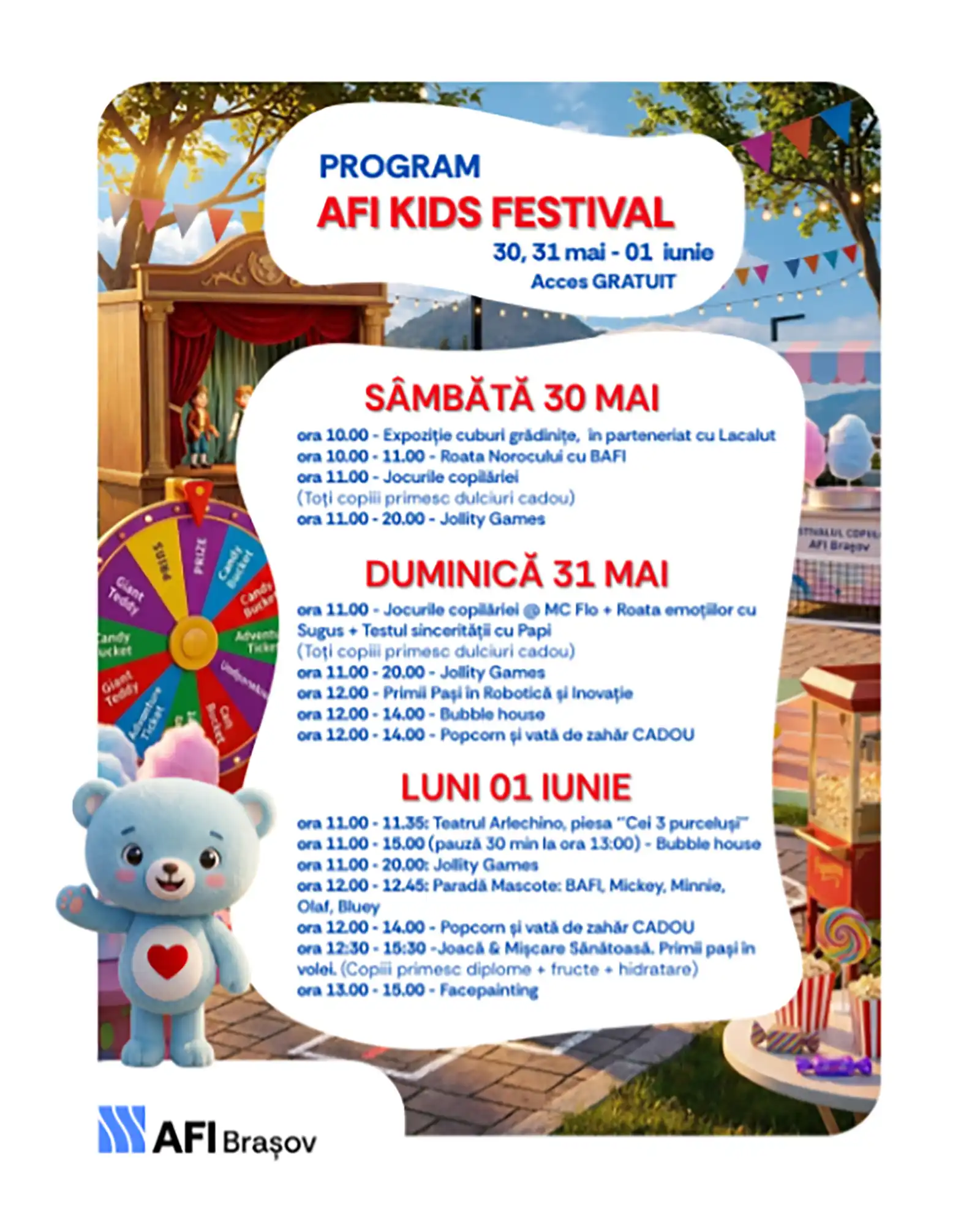 AFI Brașov, Ziua Copilului ține trei zile: program 2026